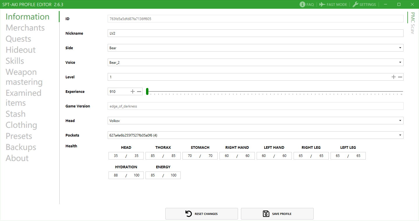 SP-EFT-ProfileEditor修改器最新版 适用于【SPTarkov】SPT-AKI 3.5.5 – 22617 正式版(街区版本 ...